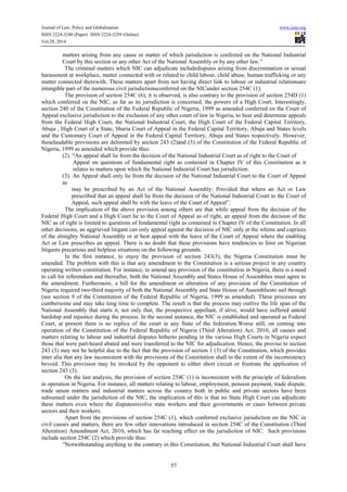Jurisdiction of the national industrial court of nigeria | PDF