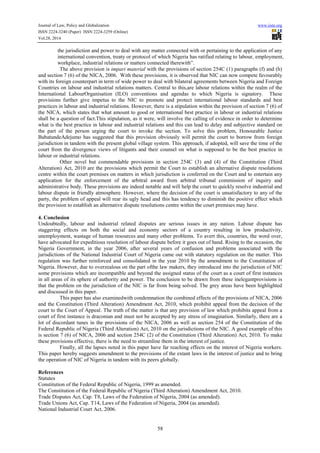 Jurisdiction of the national industrial court of nigeria | PDF