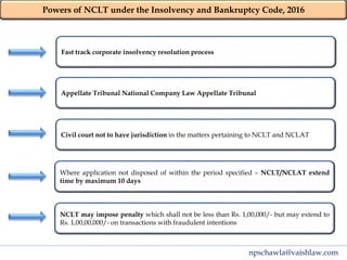 Jurisdiction to NCLT - Key Aspects | PPT