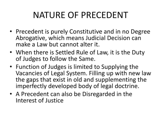 JUDICIAL PRECEDENTS AS A SOURCE OF LAW | PPTX
