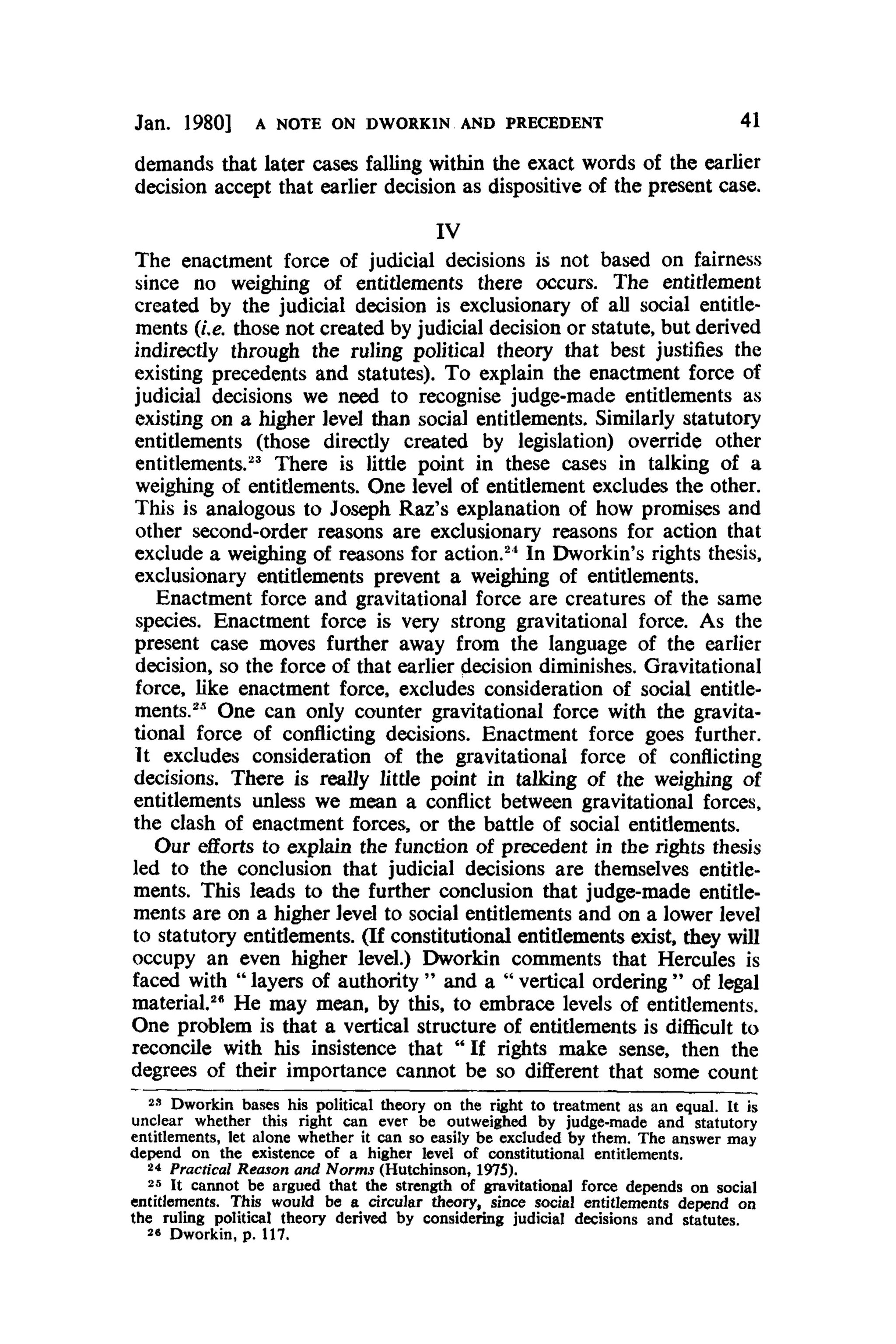 Jurisprudence - Dworkin Theory of Adjudication | PDF