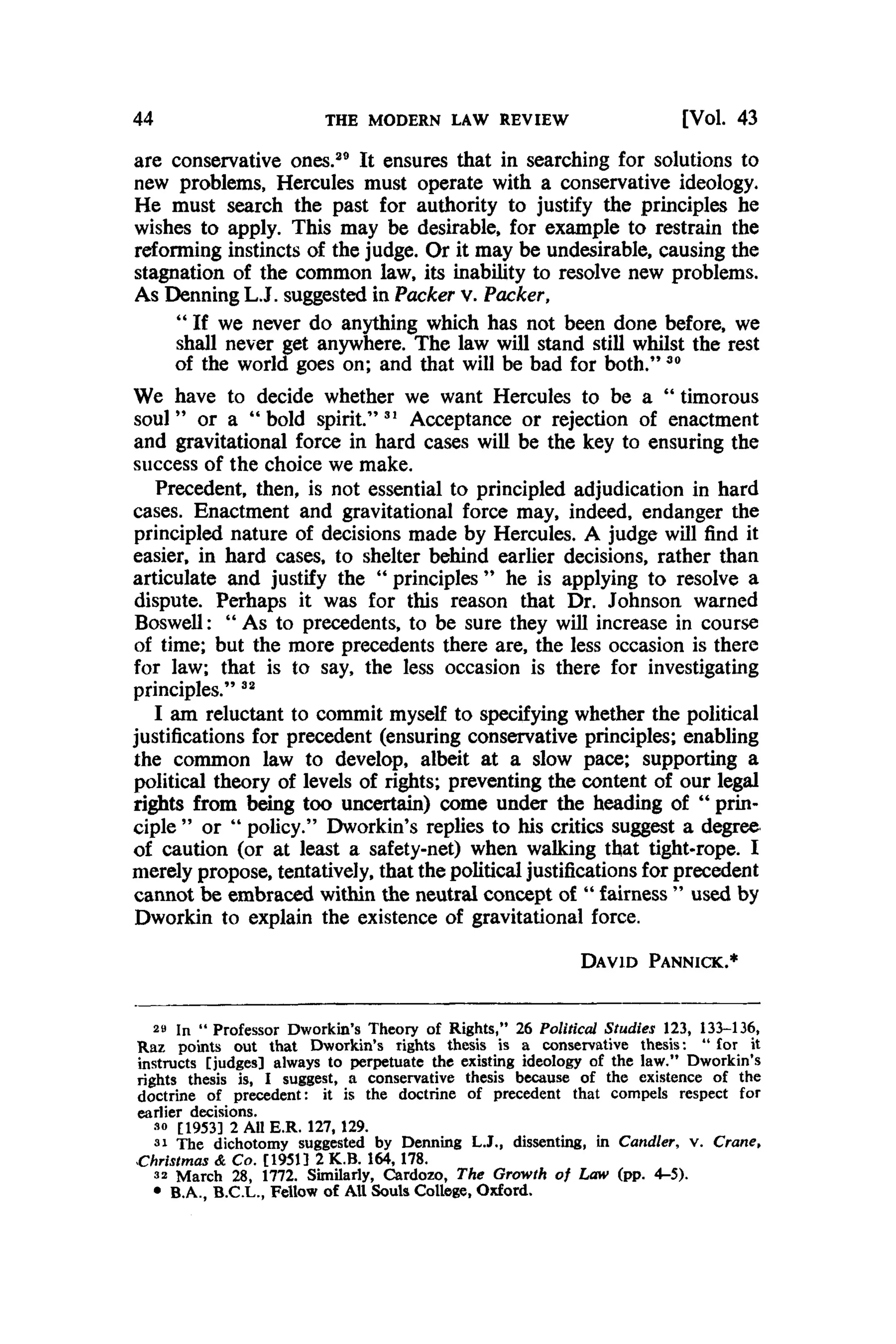 Jurisprudence - Dworkin Theory of Adjudication | PDF