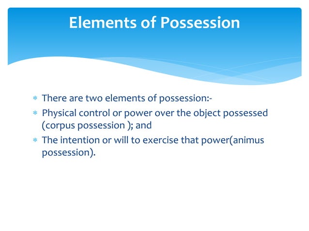 Jurisprudence Possession..pptx | Law