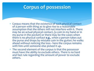 Jurisprudence Possession..pptx | Law