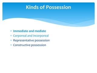 Jurisprudence Possession..pptx | Law