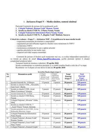 Jurizarea etapelor I-VI | PDF