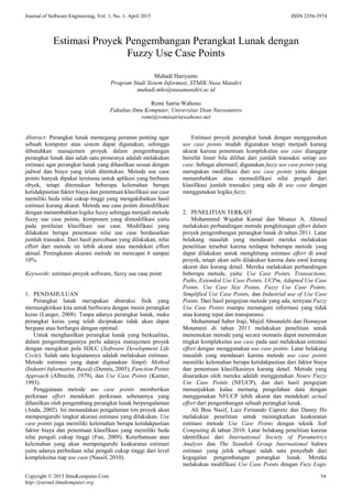 Use Case Points Model | PDF