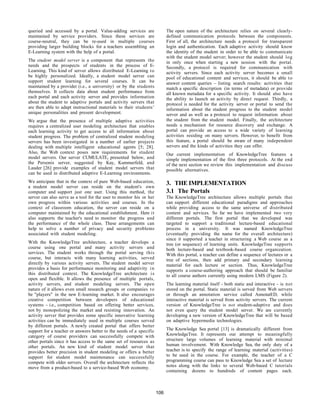 Jurnal a distributed architecture for adaptive e-learning | PDF | Web ...