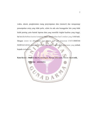 Jurnal analisis dan perancangan sistem informasi akademik | PDF