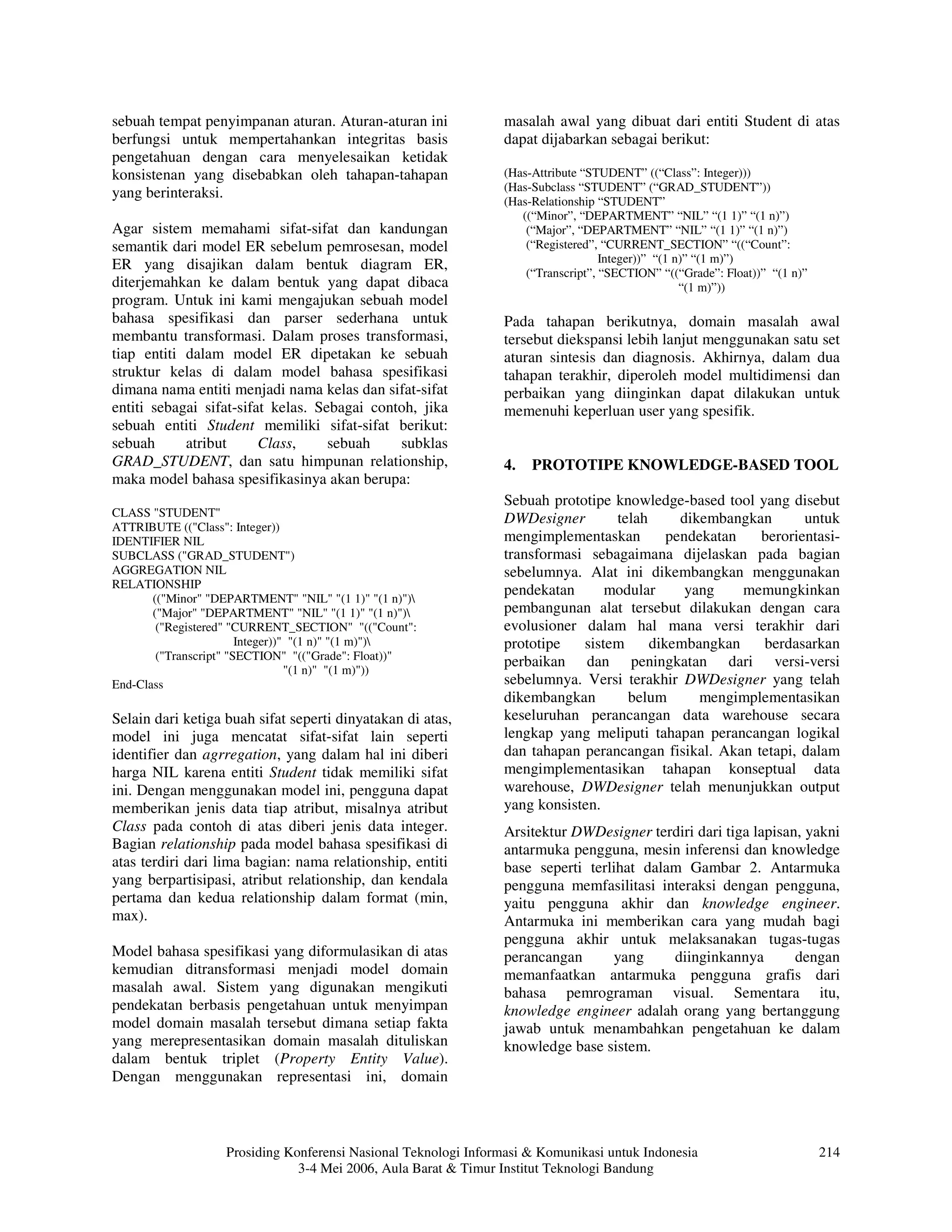 Jurnal data warehouse inisiatif di universitas sumatera utara | PDF