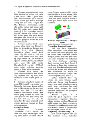 Jurnal pdp vol 5 no 1 ekka optimisasi pengisian muatan ke dalam peti kemas | PDF