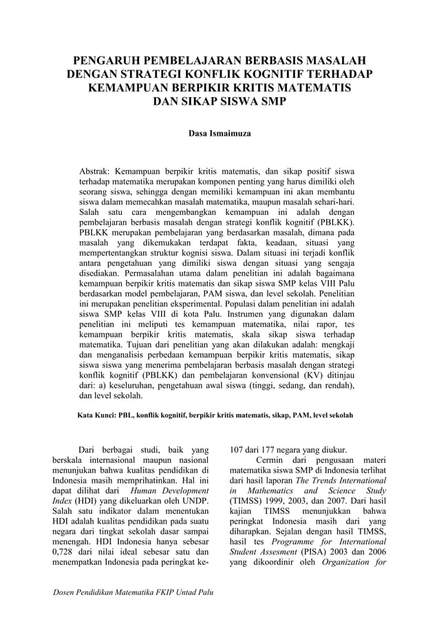 Jurnal pendidikan matematika | PDF