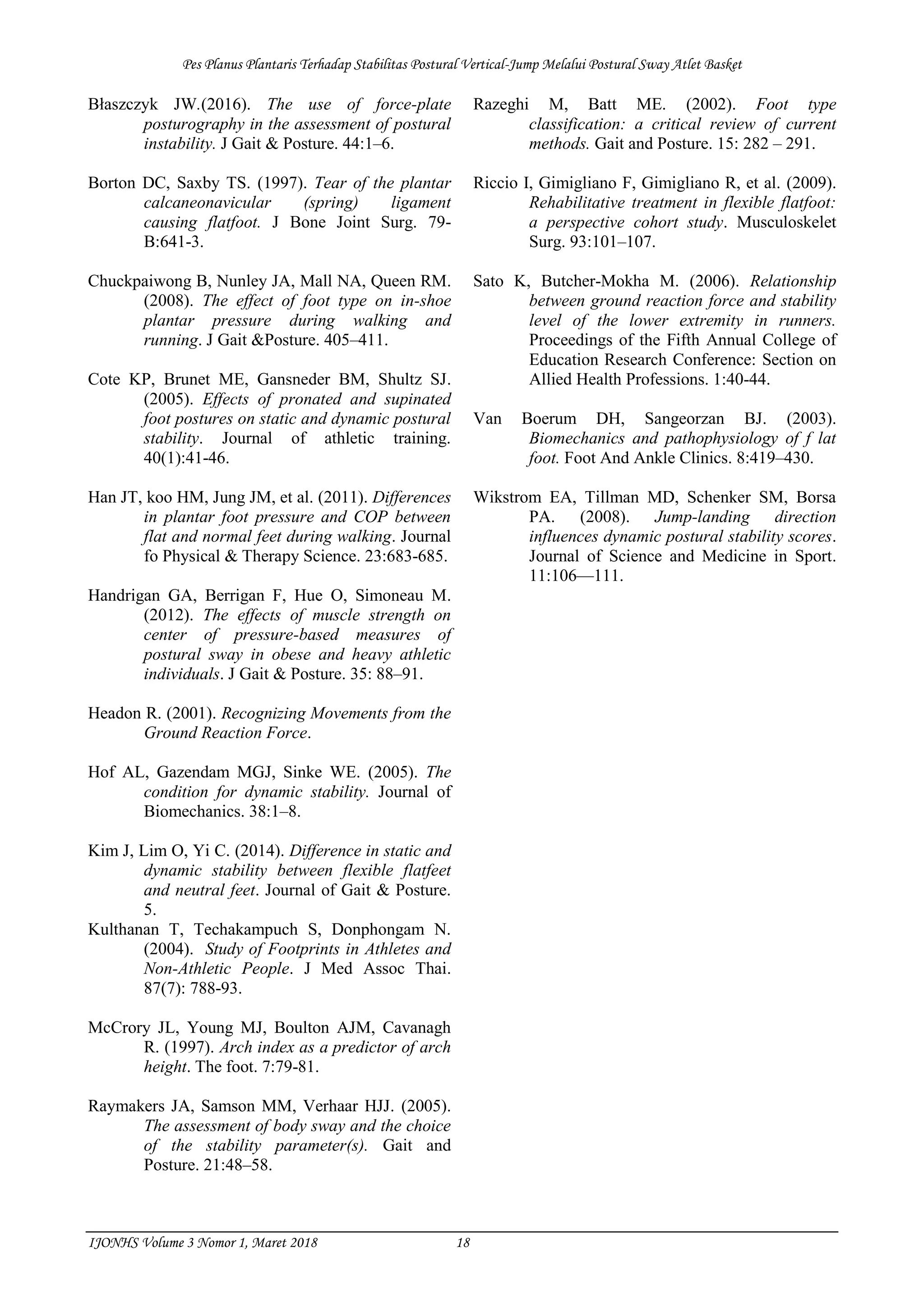 Jurnal 1 2018 - postural stability | PDF