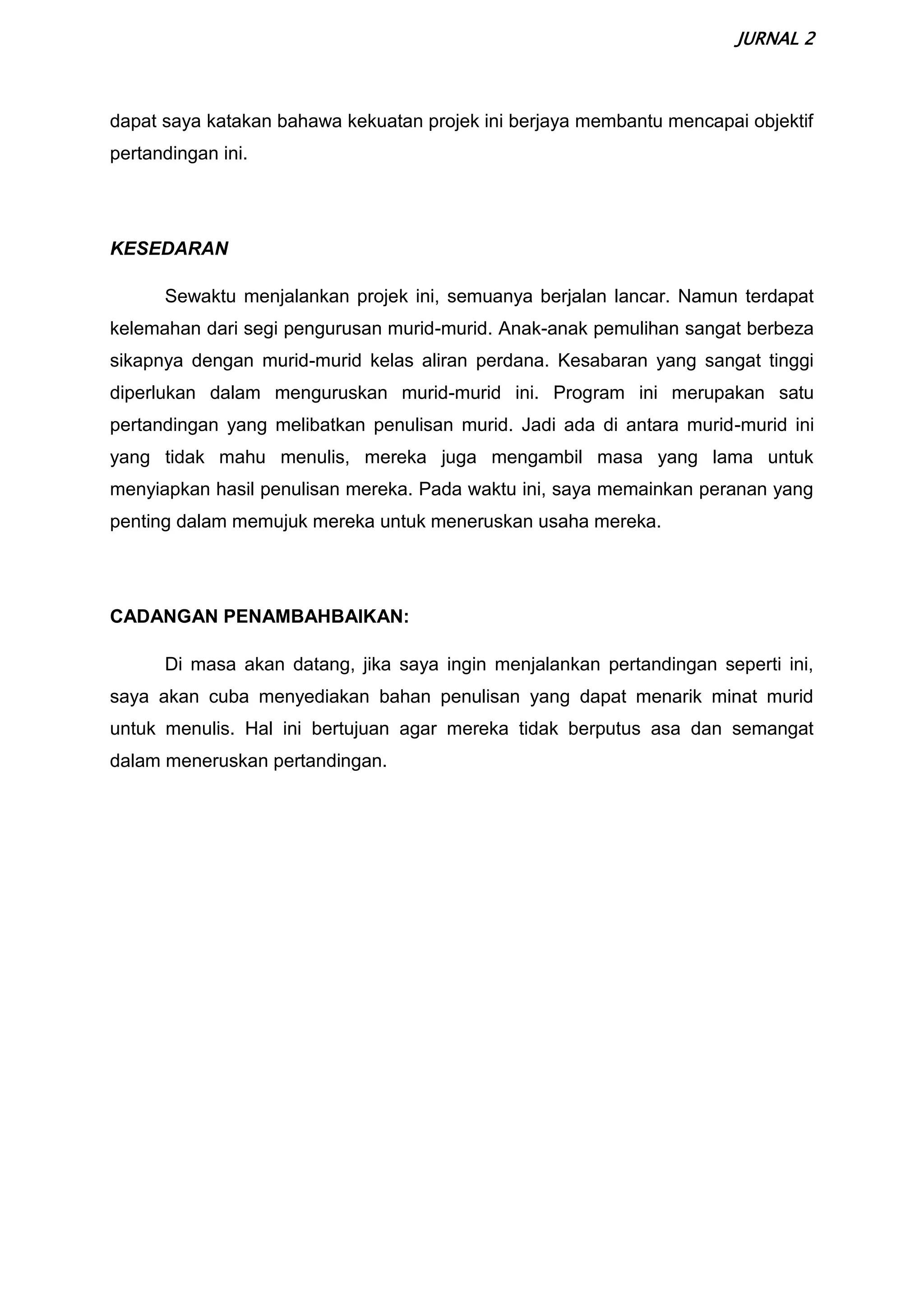 Jurnal 2 tulisan cantik | DOCX