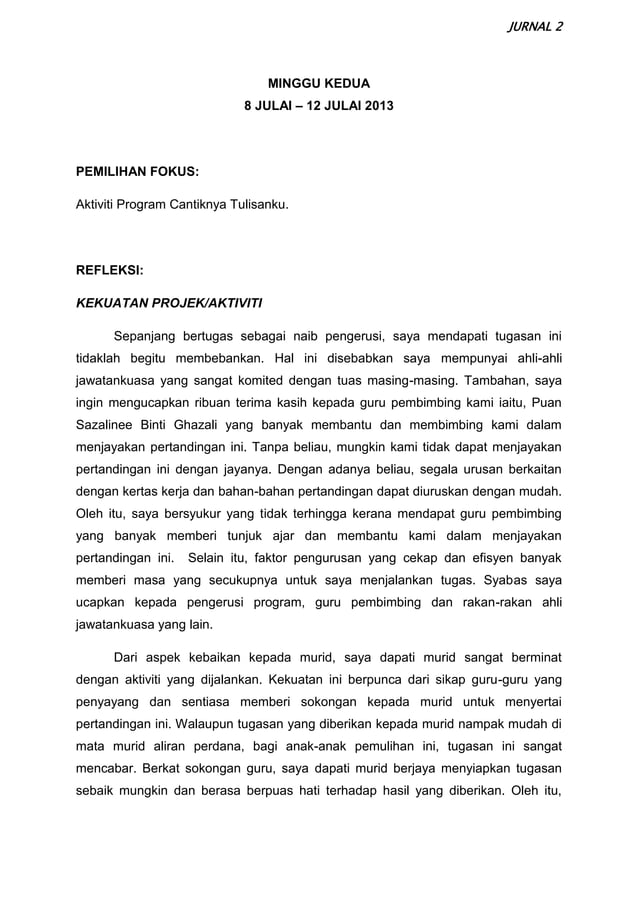 Jurnal 2 tulisan cantik | DOCX