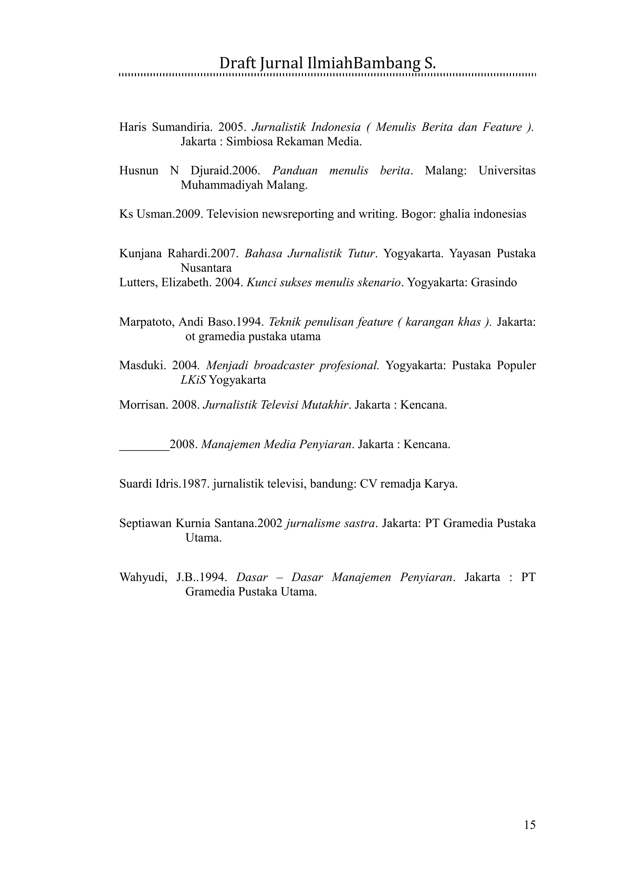 PENULISAN KARYA ILMIAH - Contoh Jurnal Bambang 2016 | RTF