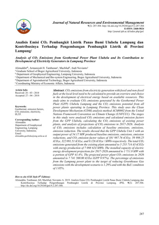 Jurnal Pembangkit Listrik Panas Bumi di Lampung | PDF