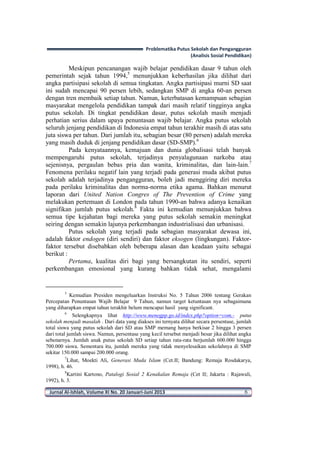 Jurnal al ishlah (prolematika putus sekolah) | PDF