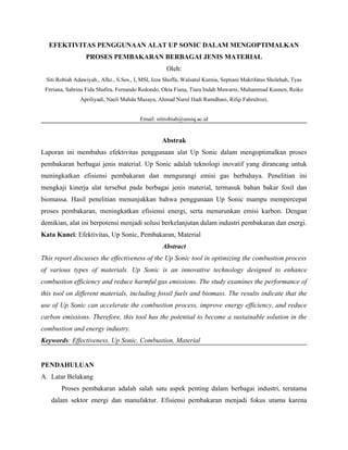 EFEKTIVITAS PENGGUNAAN ALAT PEMBAKRAN SAMPAH | PDF