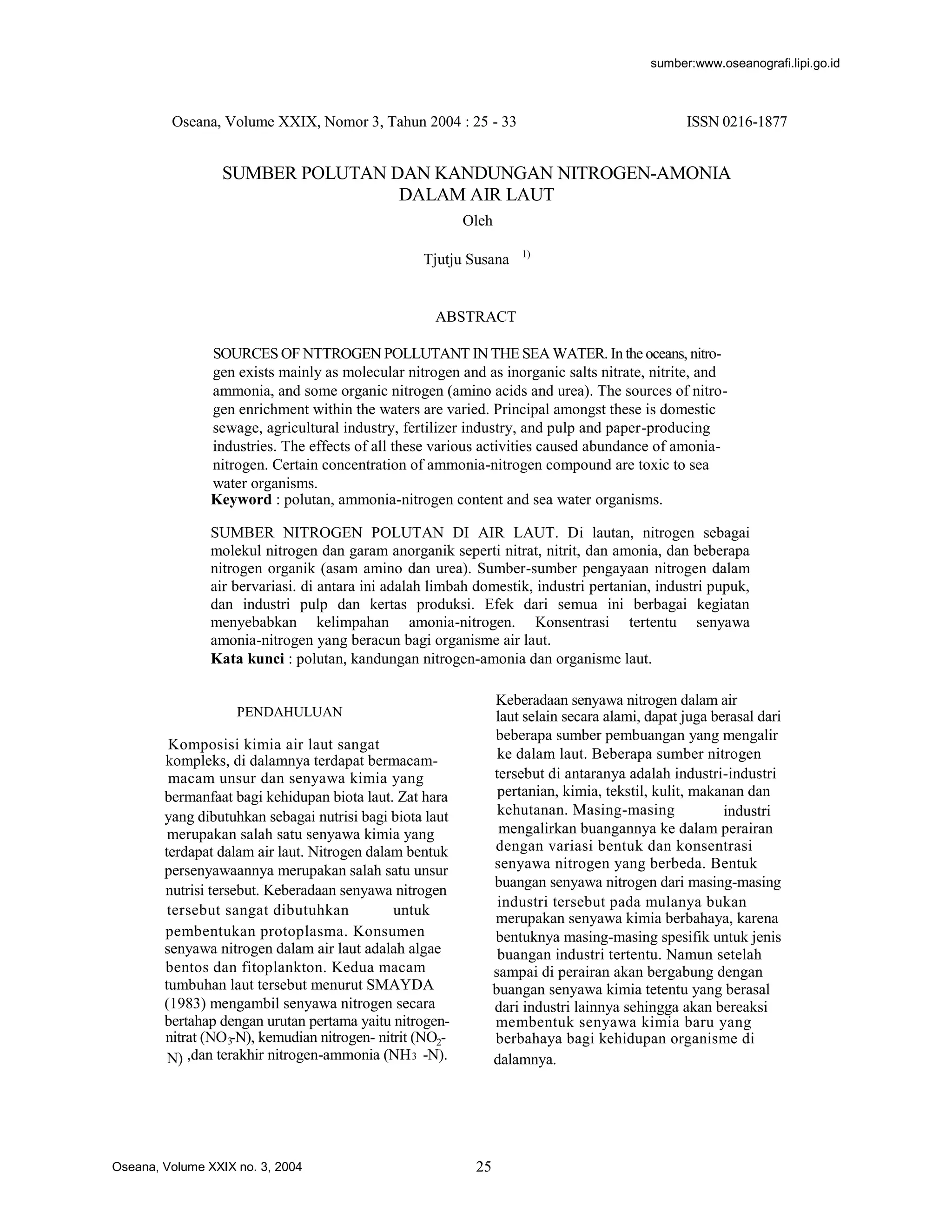 Jurnal analisis kandungan amonia | PDF