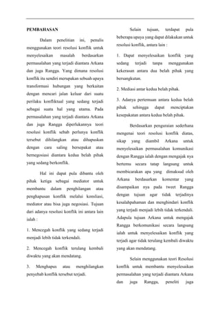PERDEBATAN ANTARTEMAN YANG TERJADI DI SOSIAL MEDIA DIKARENAKAN MISS ...