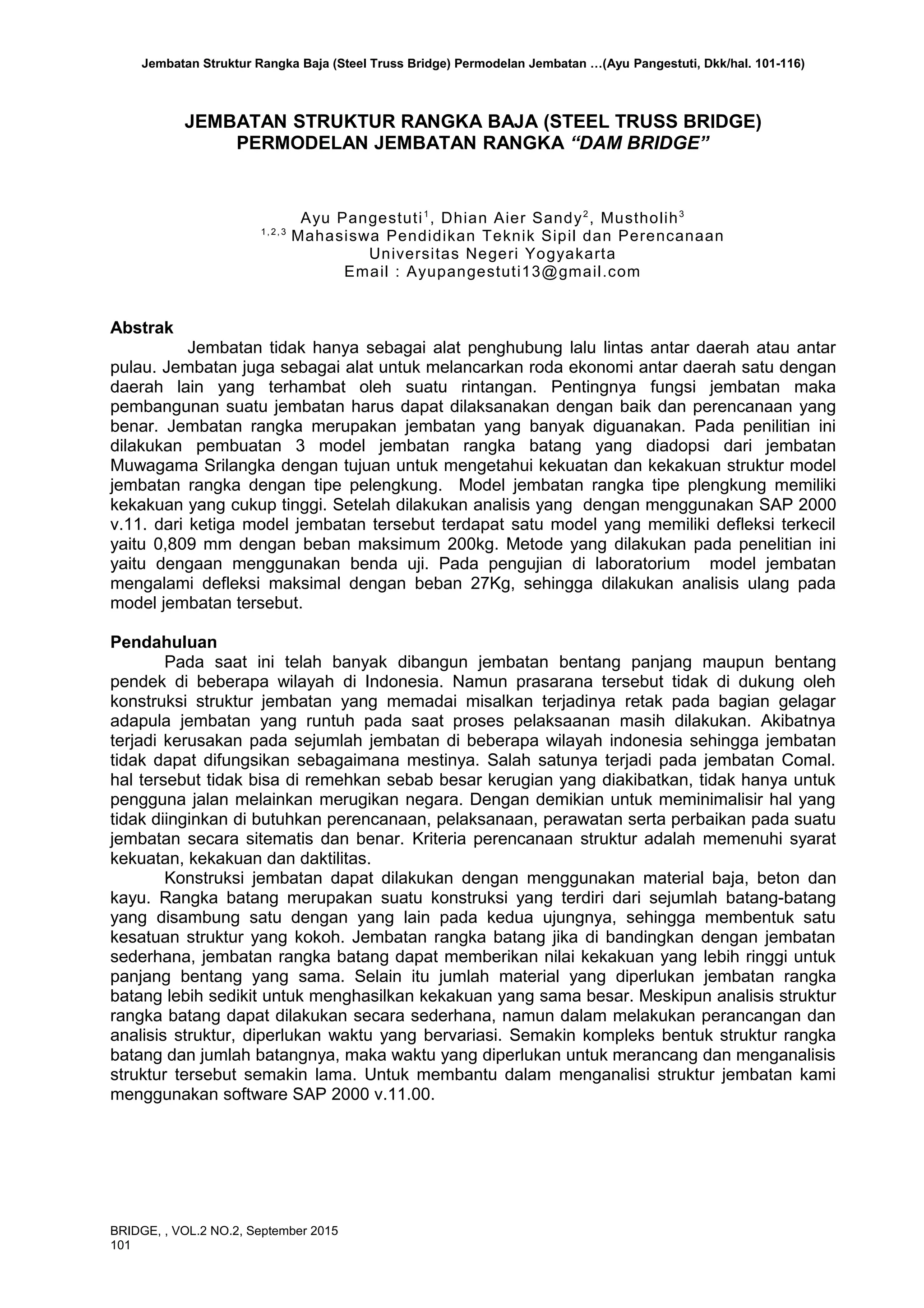 Jurnal jembatan | DOC