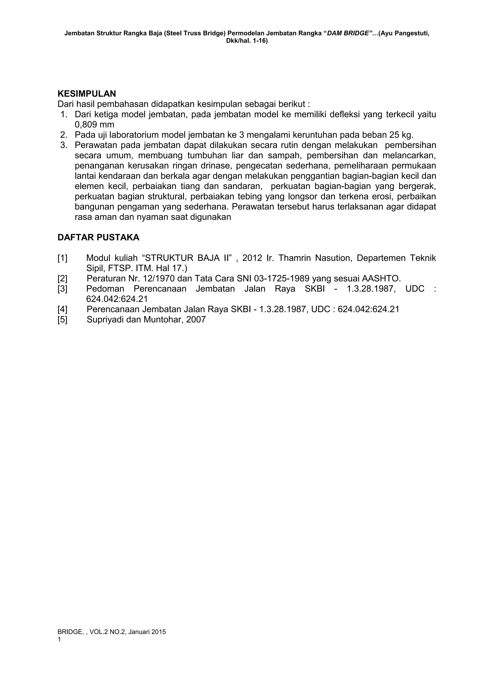 Jurnal jembatan | DOC