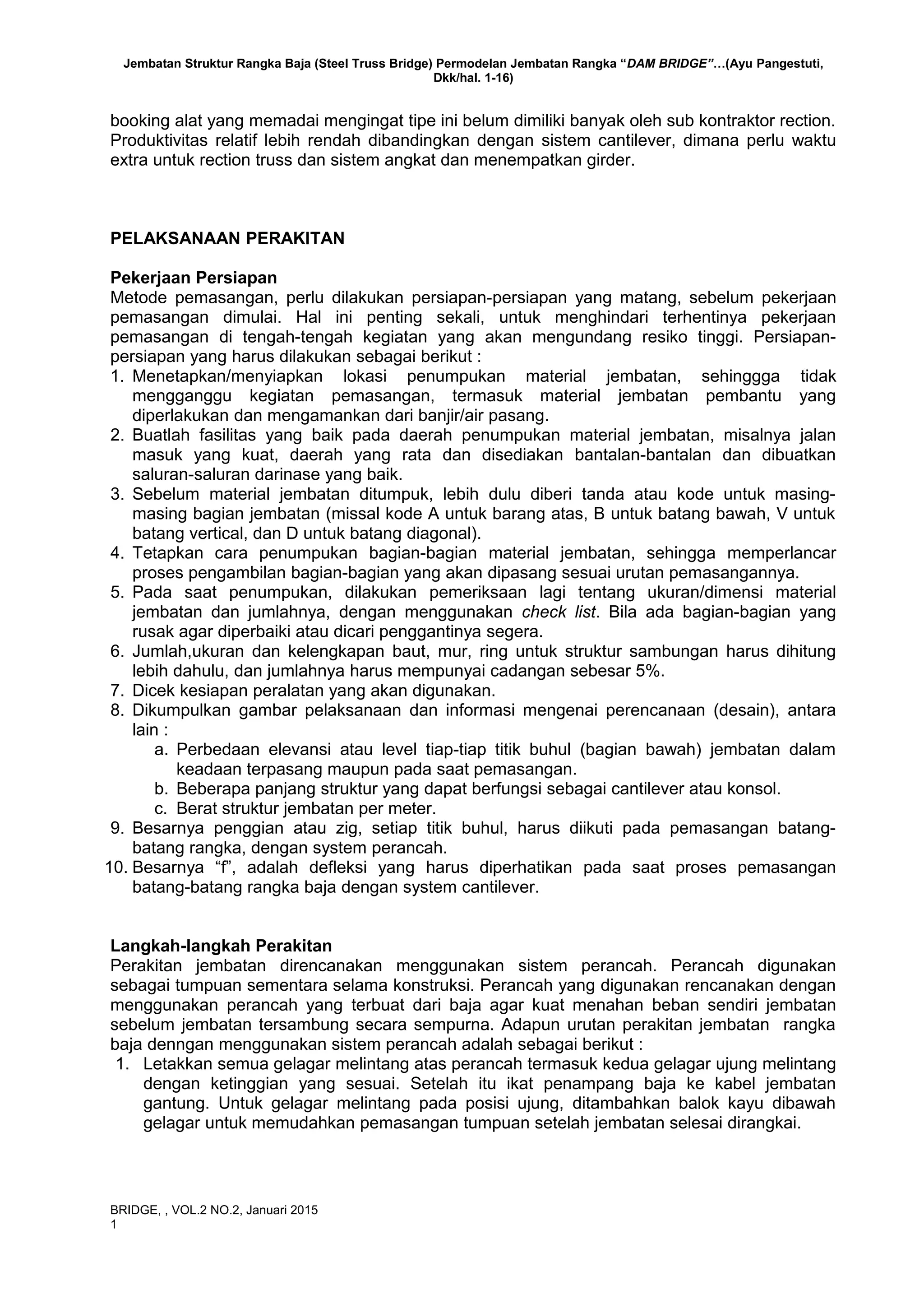 Jurnal jembatan | DOC