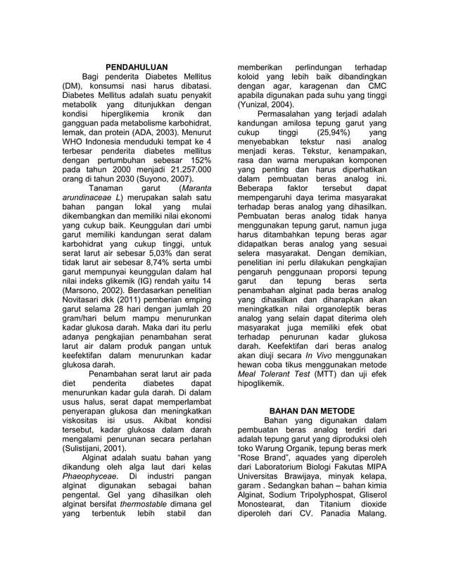 Jurnal beras analog umbi garut | PDF