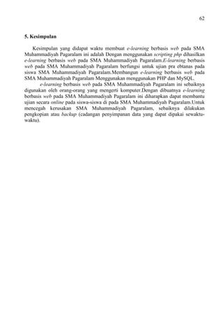 Sistem E-learning Berbasis Web Pada SMA Muhammadiyah Pagaralam | PDF