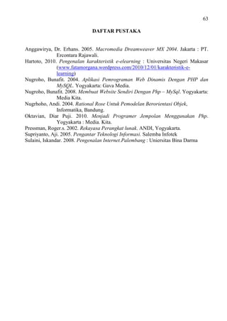 Sistem E-learning Berbasis Web Pada SMA Muhammadiyah Pagaralam | PDF