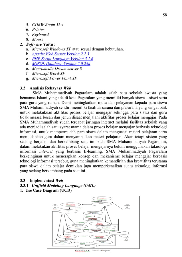 Sistem E-learning Berbasis Web Pada SMA Muhammadiyah Pagaralam | PDF