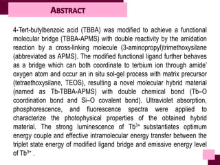 Luminescent Terbium Inorganic | PPTX | Chemistry | Science