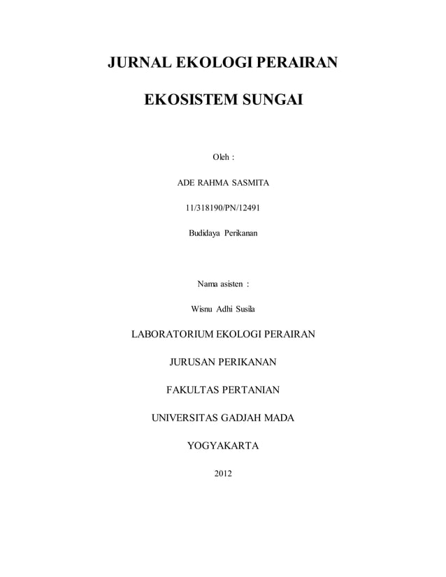 Jurnal ekologi perairan | DOCX