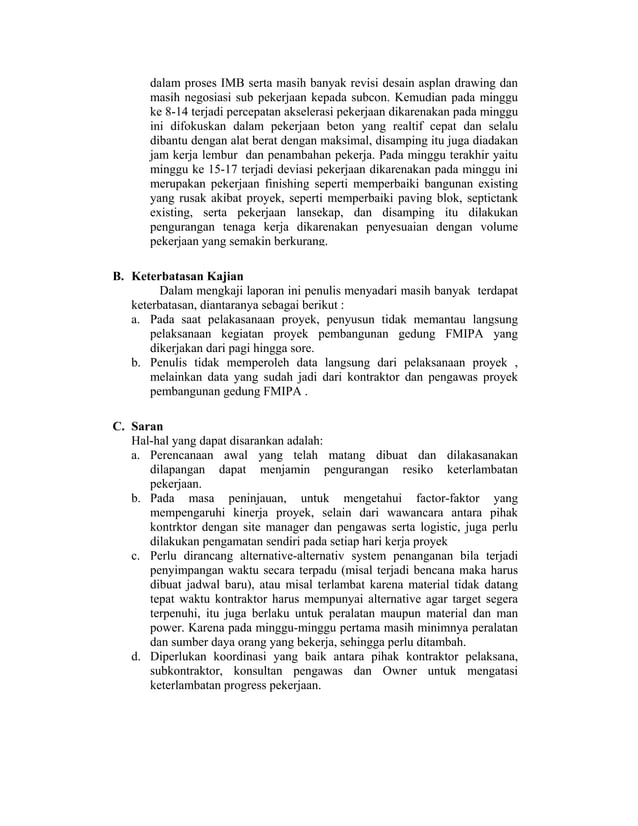 Jurnal evaluasi akselerasi pelaksanaan pembangunan proyek berdasarkan ...