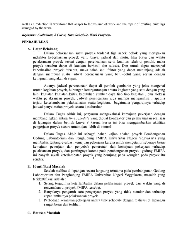 Jurnal evaluasi akselerasi pelaksanaan pembangunan proyek berdasarkan ...