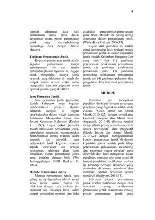Evaluasi Proses Pemantauan Jentik Daerah Kepadatan Jentik Rendah | PDF