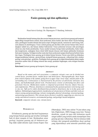 Jurnal fasies gunung api dan aplikasinya | PDF