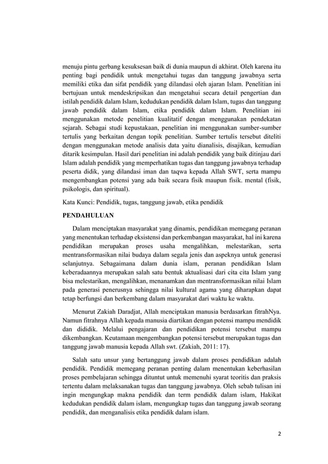 Hakikat Pendidik dalam Islam | PDF