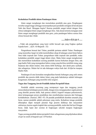 Hakikat Pendidik dalam Islam | PDF