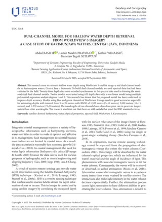 DUAL-CHANNEL MODEL FOR SHALLOW WATER DEPTH RETRIEVAL FROM WORLDVIEW-3 ...
