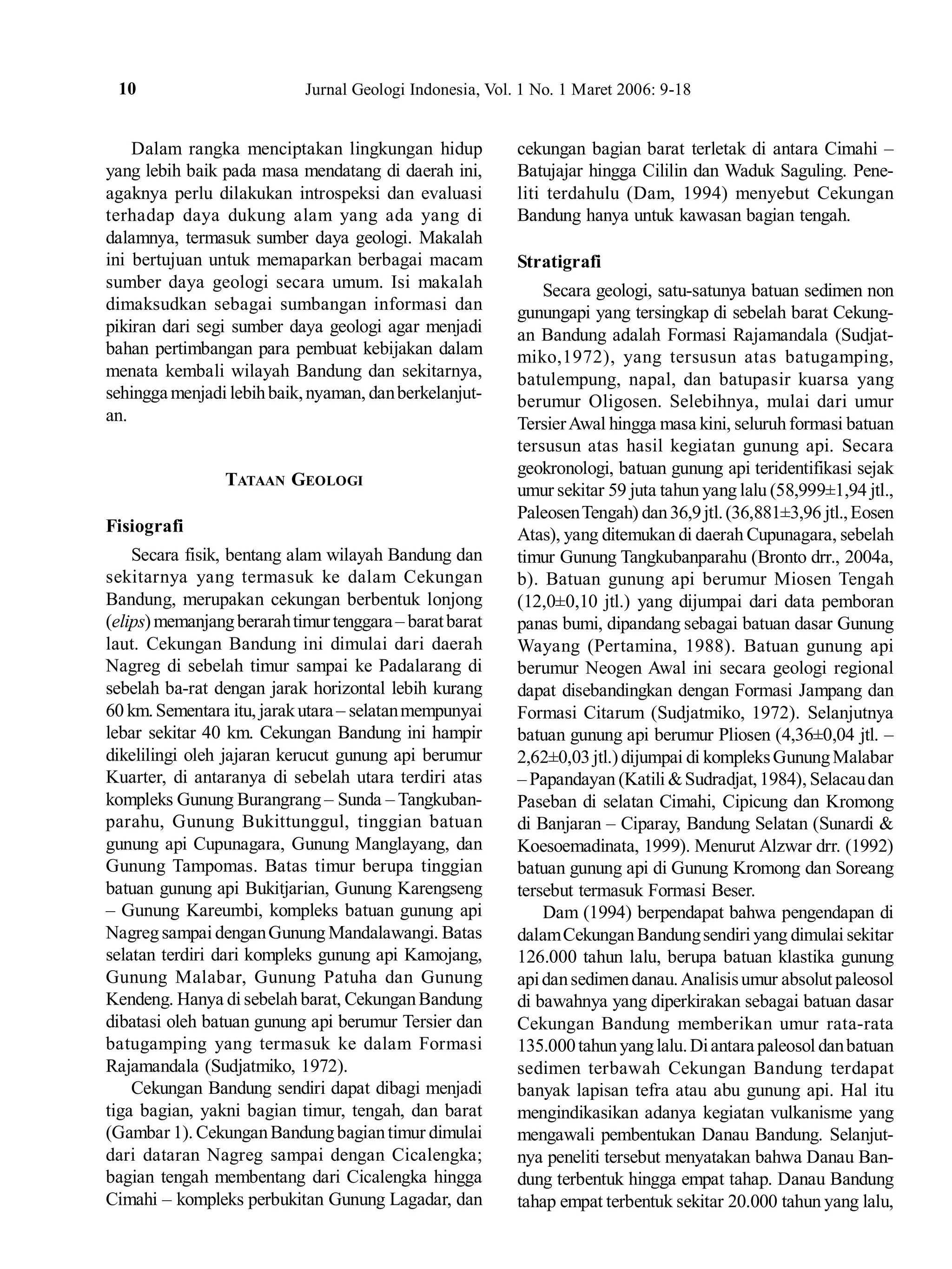 Jurnal geologi cekungan bandung | PDF