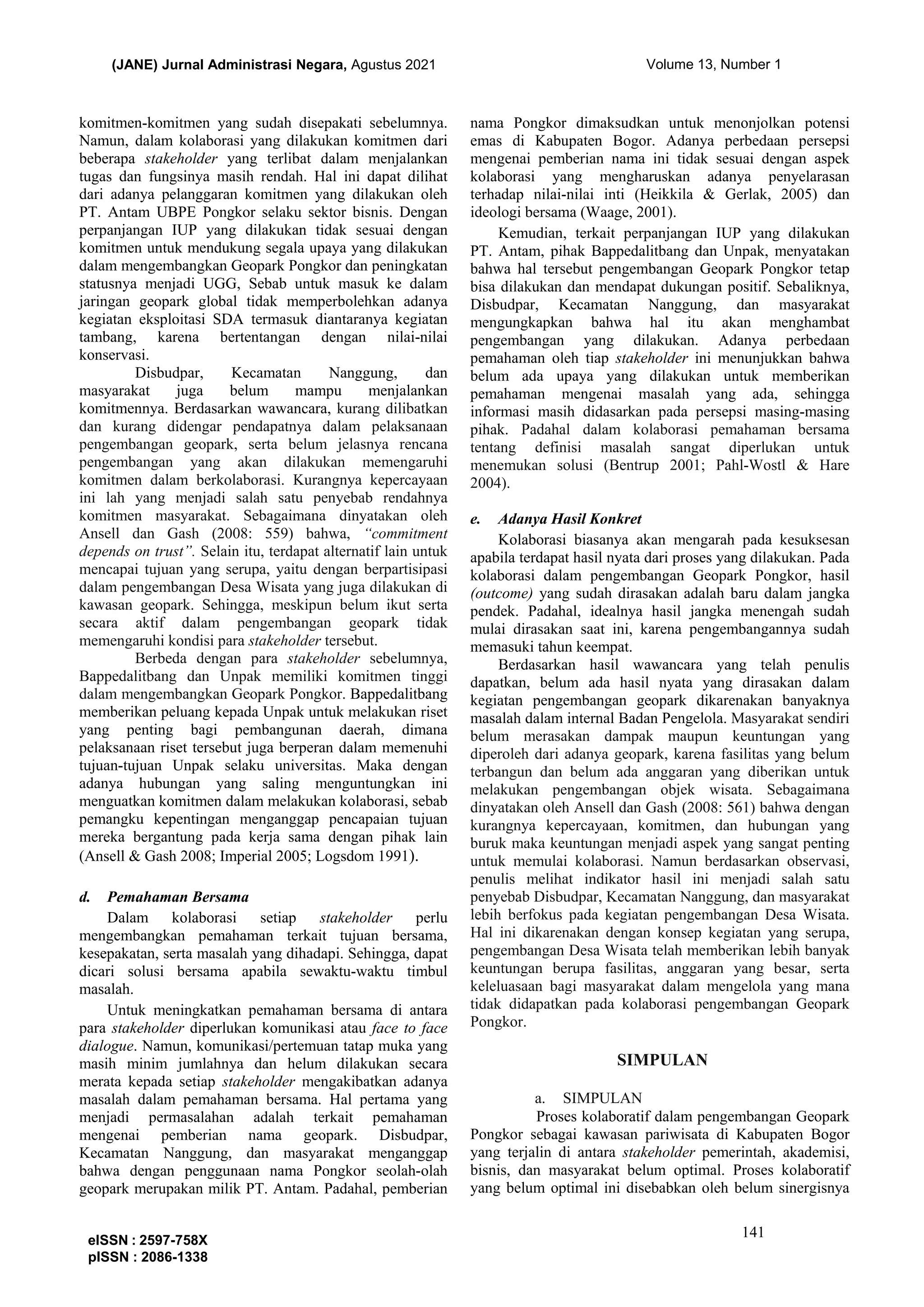 Jurnal Geopark Pongkor | PDF