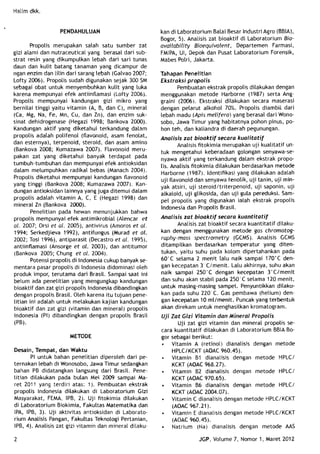 KAJIAN BIOAKTIF DAN ZAT GIZI PROPOLIS INDONESIA DAN BRASIL | PDF