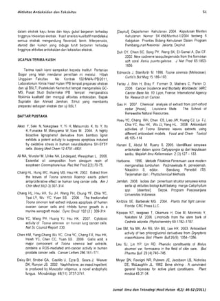 AKTIVITAS ANTIOKSIDAN DAN TOKSISITAS EKSTRAK ETANOL SURIAN (Toona sinensis) | PDF