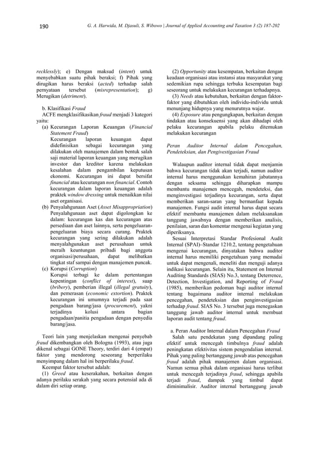 Peran Auditor Internal Pemerintah | PDF