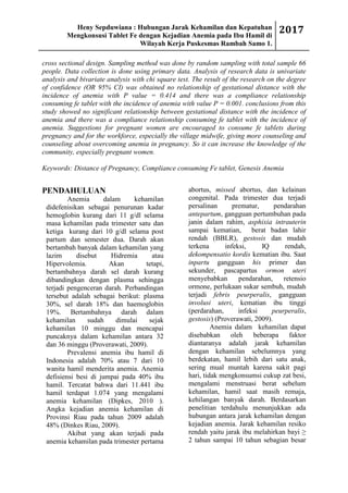 HUBUNGAN JARAK KEHAMILAN DAN KEPATUHAN MEGKONSUMSI TABLET FE DENGAN ...