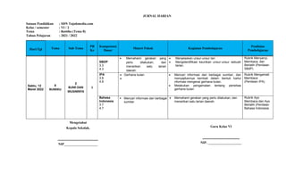 Jurnal Kelas 6 Tema 8 - TujuhMedia.com.doc
