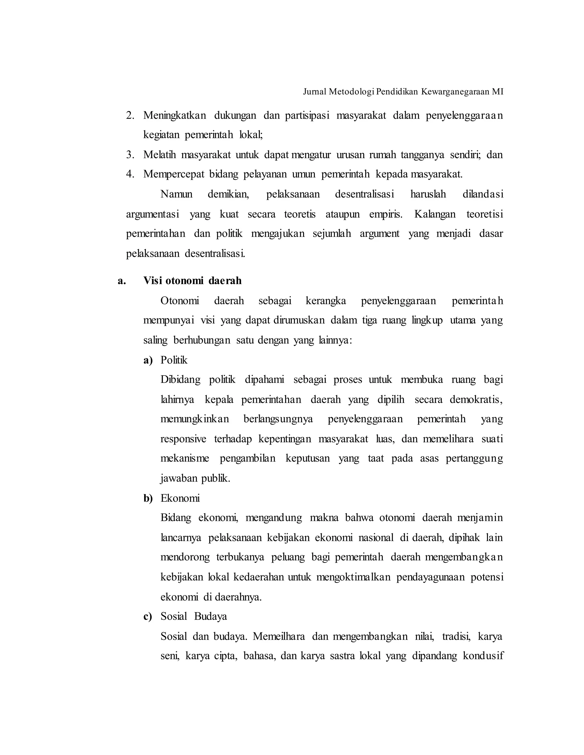 HUBUNGAN OTONOMI DAERAH DAN SISTEM PEMERINTAHAN DI INDONESIA | PDF