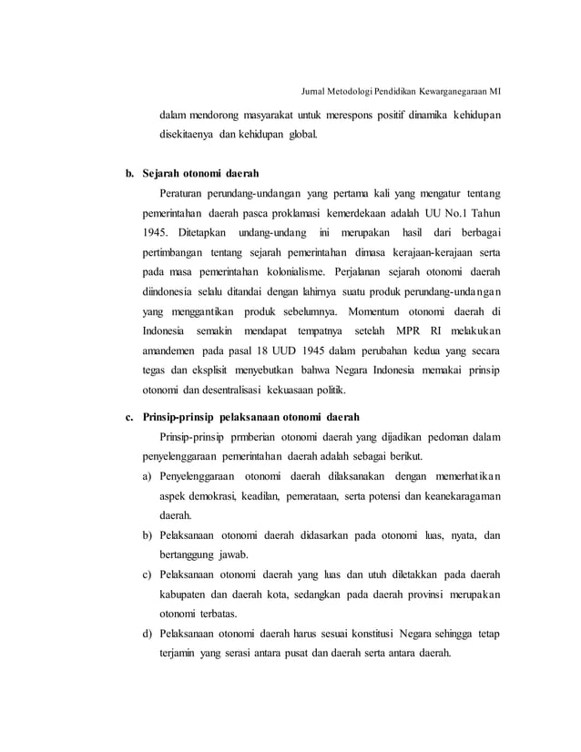 HUBUNGAN OTONOMI DAERAH DAN SISTEM PEMERINTAHAN DI INDONESIA | PDF